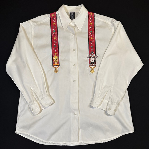 Warner Bros. | Tops | Vintage 9s Looney Tunes Shirt Wb Embroidered ...